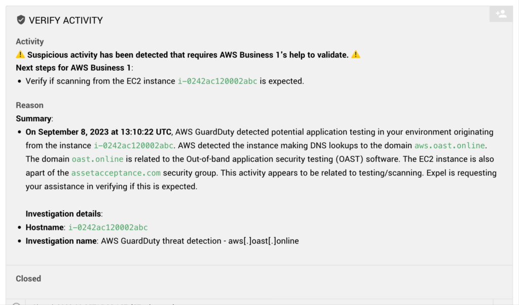 Following the lifecycle of a cloud alert in Expel Workbench | Expel